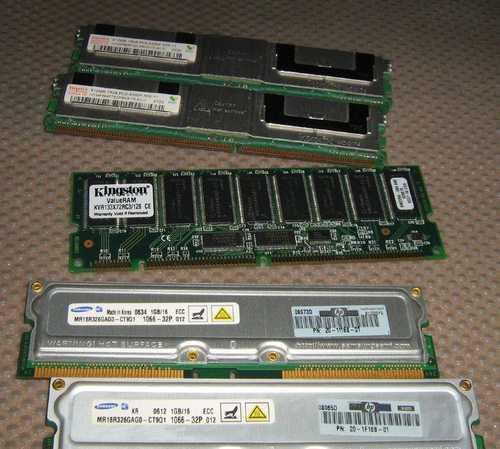 Sdram, DDR1&2 REG и обычн, rimm2x1GB, кеш RAM разн