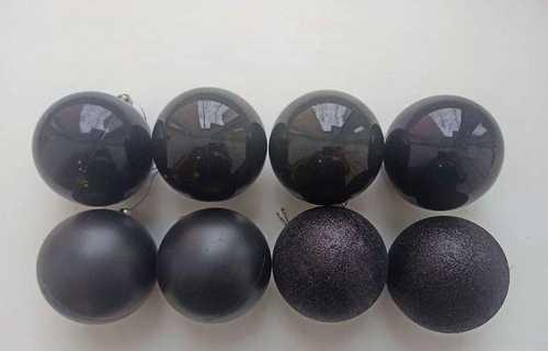 39 шт. черных новогодних шаров. Елочные игрушки
