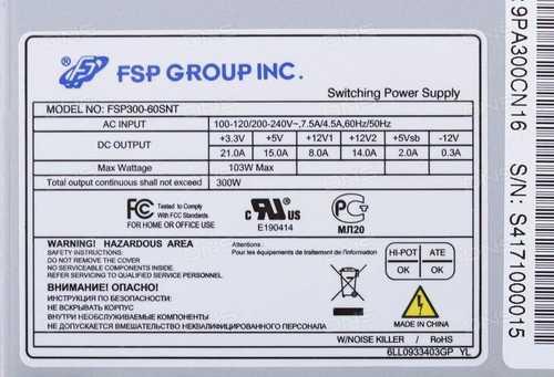 Fsp300 60snt схема