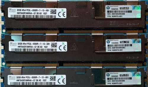 Серверная память 32Gb 4Rx4 PC3L-8500R Hynix (HP)