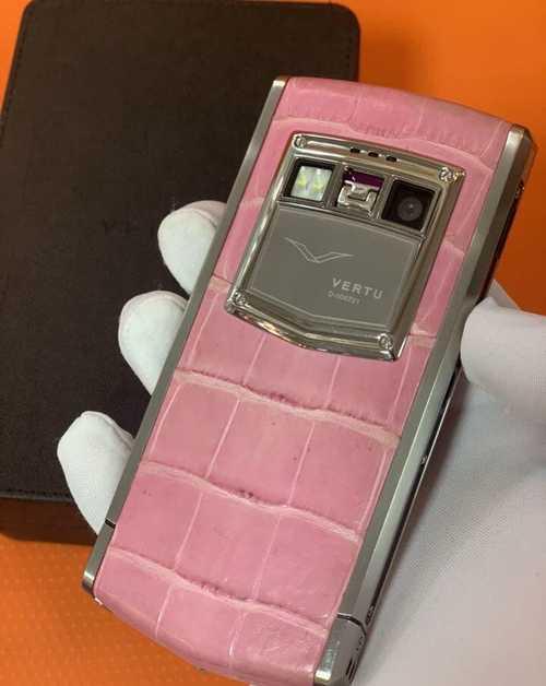 Vertu Ti. Оригинал. Розовый Аллигатор