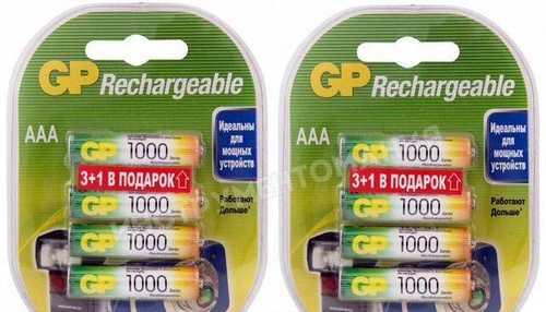 Батарейка-аккумулятор GP 1000 AAA 8 шт 100aaahc3/1-2CR8