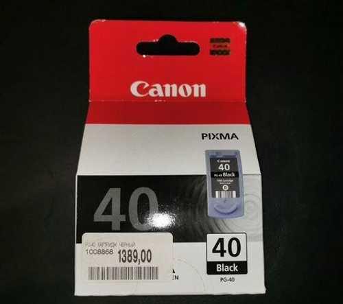 Картридж струйный Canon PG-40 черный