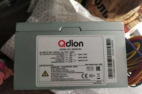 Блок питания qdion QD500-PNR 80+, 500Вт