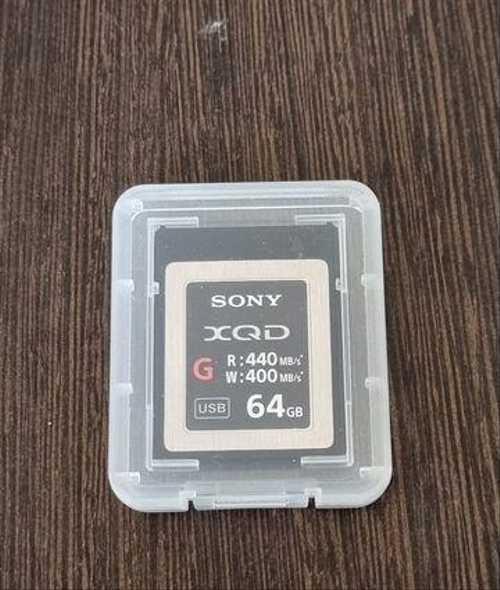Карта памяти XQD Sony 64GB 440R/400W (QD-G64F/J)