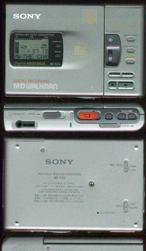 MD walkman Sony MZ-R30 в родном мягком чехле