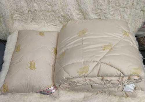 Одеяло новое подушка наполнитель шерсть мериноса
