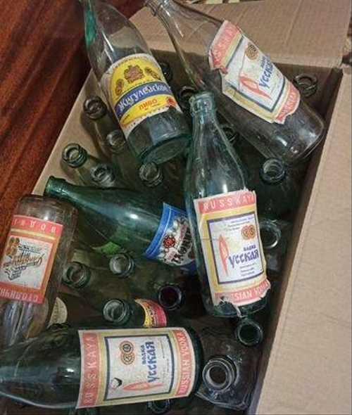 Старые бутылки родом из СССР, разные, пиво, водка