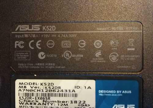 Ноутбук Asus K52D по запчастям