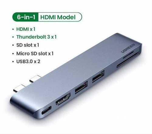 USB-хаб ugreen для MacBook Pro Air