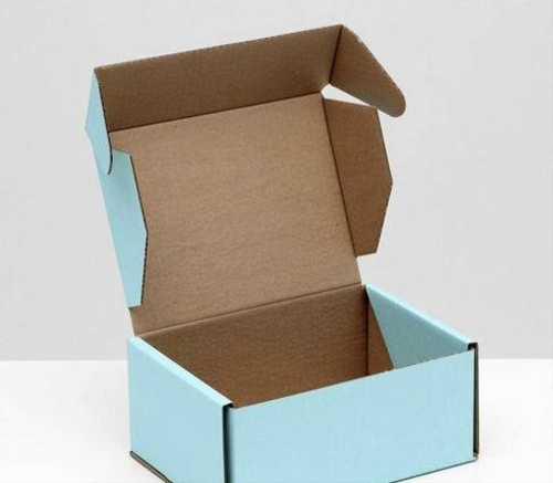 Коробка самосборная голубая 22*16,5*10см
