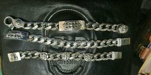 Мужской серебряный браслет Chrome Hearts