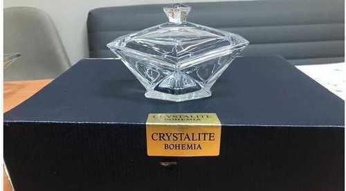 Crystalite Bohemia, конфетница с крышкой "Оригами"