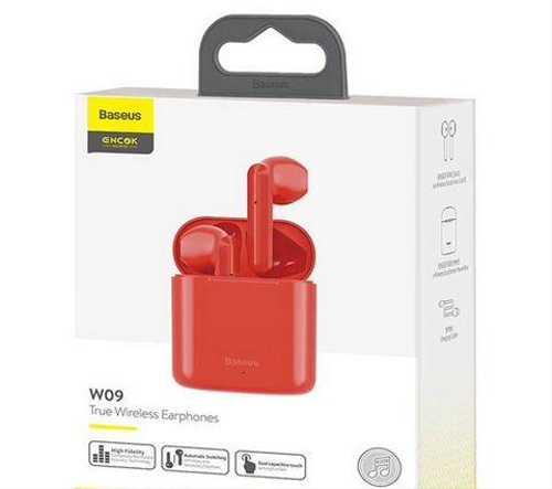 Беспроводные наушники Baseus Earphones W09 Red