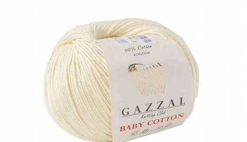 Пряжа Gazzal baby cotton (молочная)