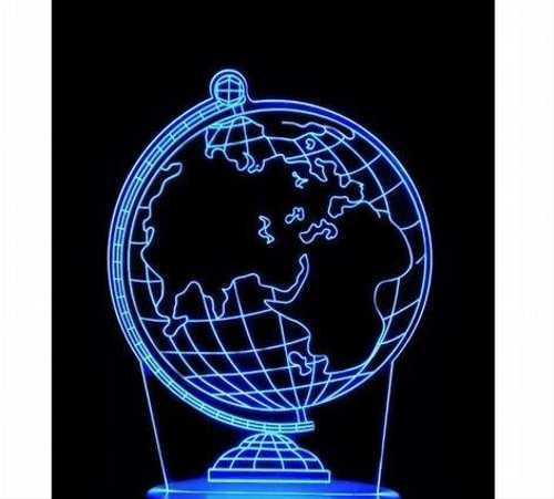 Эффектная 3D LED лампа-ночник Глобус