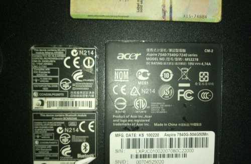 Acer Aspire 7540G - 17д