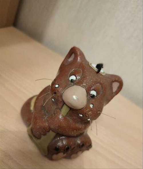 Колокольчик керамика сувенир кот