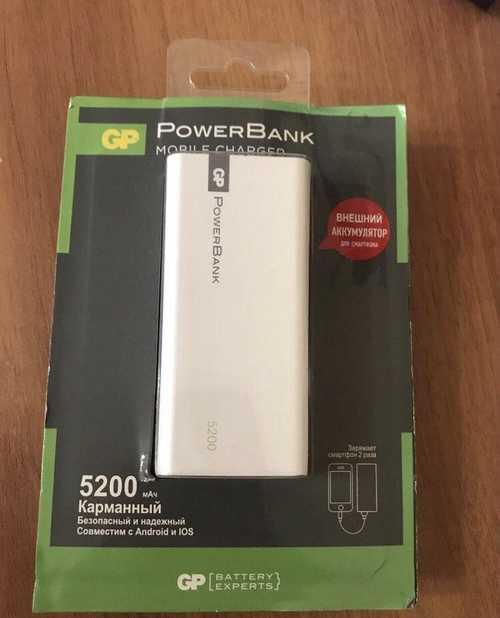 Внешний аккумулятор GP 1C05AWE 5200 mAh, White