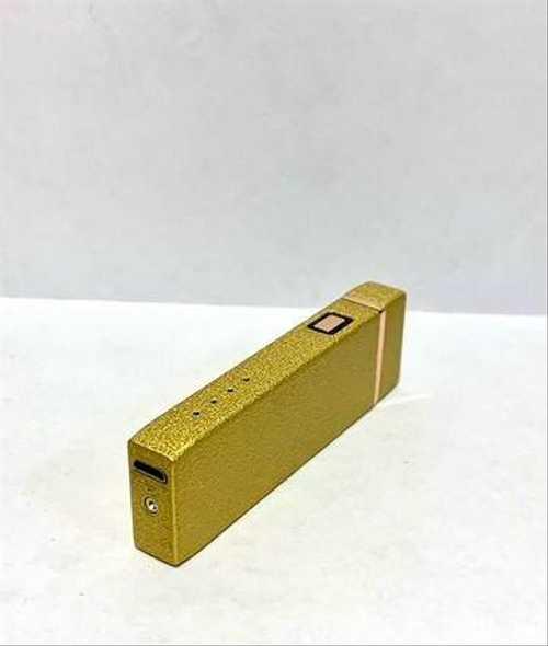 Зажигалка импульсная золотая USB