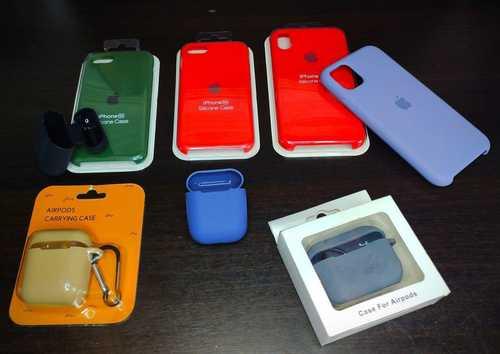 Чехлы Silicone case на iPhone, Airpods