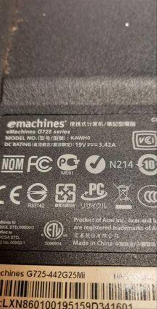 Acer eMachines G725-442G25Mi
