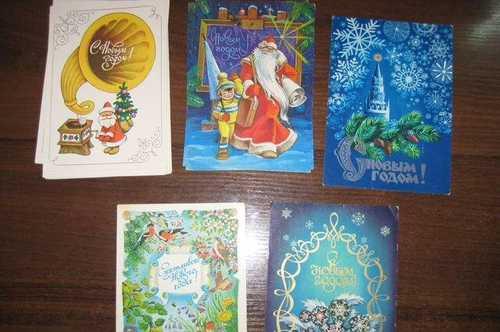 Новогодние почтовые открытки СССР
