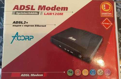 Adsl2+ модем Acorp Annex B (новый)