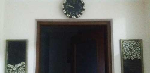 Набор из 2х картин и часы