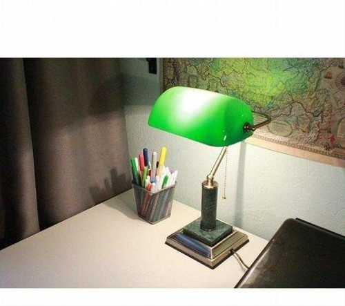 Лампа настольная зеленая кабинетная ретро