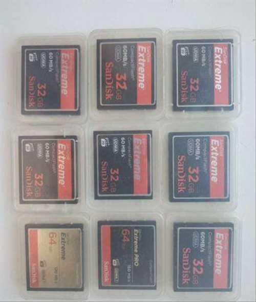 Флешки compact flash sandisk 32 и 64 гб