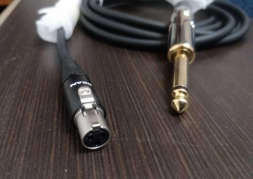 Mini xlr - 6.3 мм кабель 2 метра