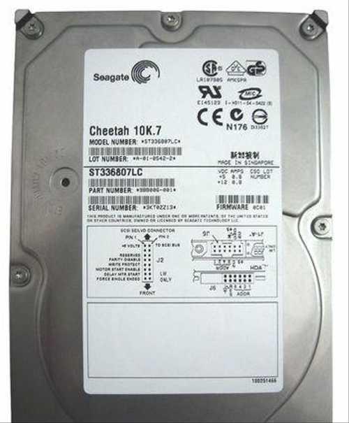 Жесткий Диск Seagate 36.7GB ST336807LC scsi 3.5