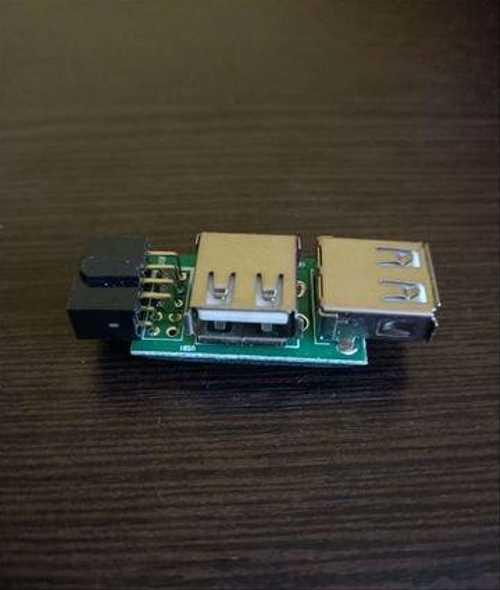 Переходник 10PIN 2 порта USB2.0