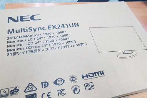 Монитор 24" NEC EX241UN IPS LED DVI DP hdmi VGA