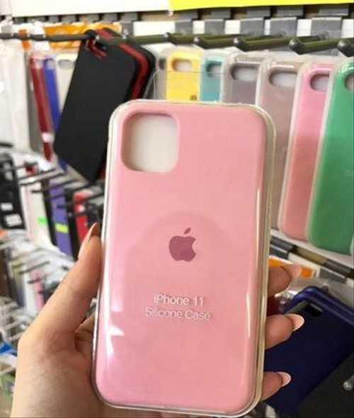 Накладка для iPhone 11 silicone case pink
