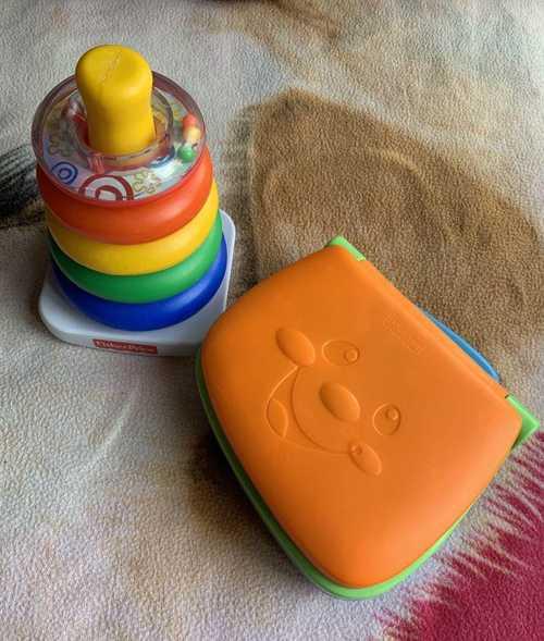 Fisher price развивающий ноутбук и пирамидка