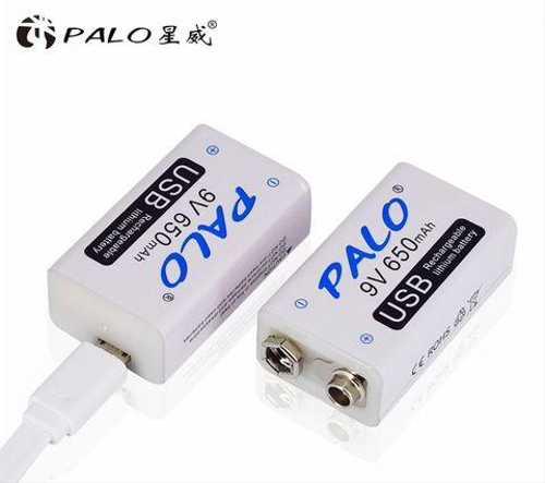 Аккумуляторная батарея Palo 6F22 (Крона) 650mAh