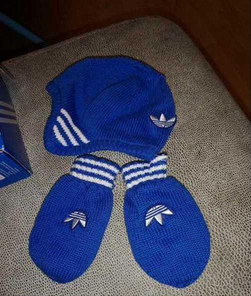 Набор Adidas шапочка и варежки. Новый. Оригинал