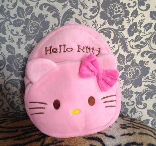 Детский плюшевый рюкзак Hello kitty