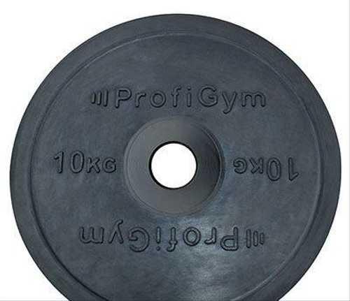 Диск 10 кг олимпийский, черный ProfiGym