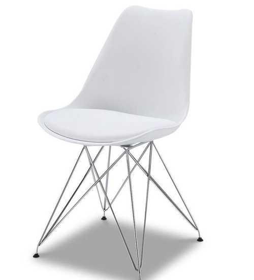 Стул eames soft metal hrom белый