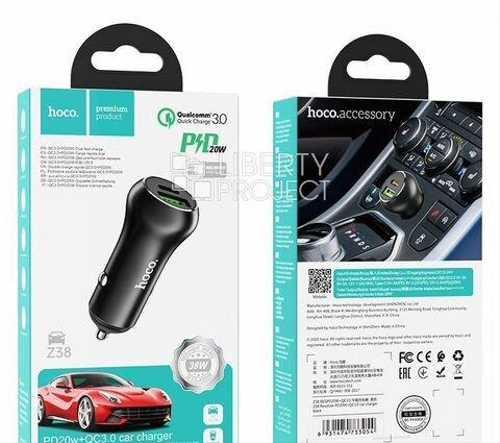 Азу hoco Z38 Resolute PD 20W + QC 3.0 Car Charger