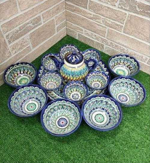Набор столовой посуды Риштанская керамика из 14 пр