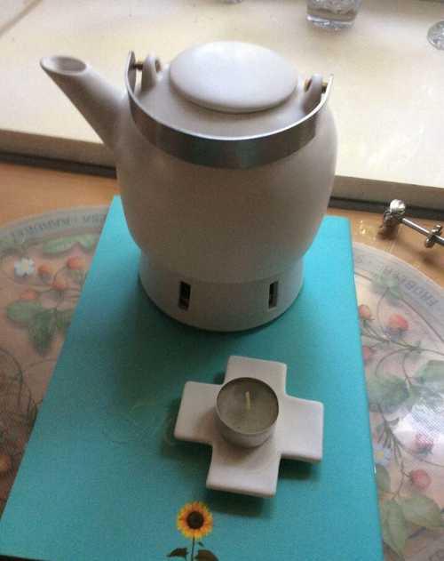 Чайник керамический на подставке для подогрева