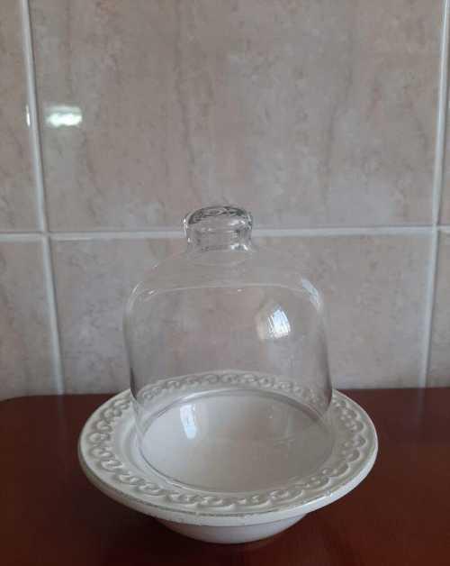 Набор посуда блюдце с крышкой для лимона икры