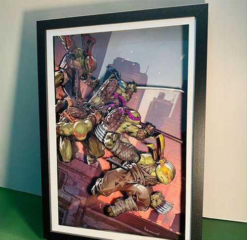 Черепашки нинзя tmnt объемная 3D картина панорама