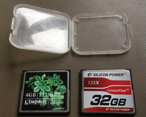 2 карты памяти CompactFlash 32GB + 4GB