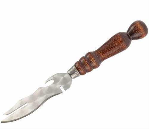 Нож вилка для снятия мяса с дер. ручкой