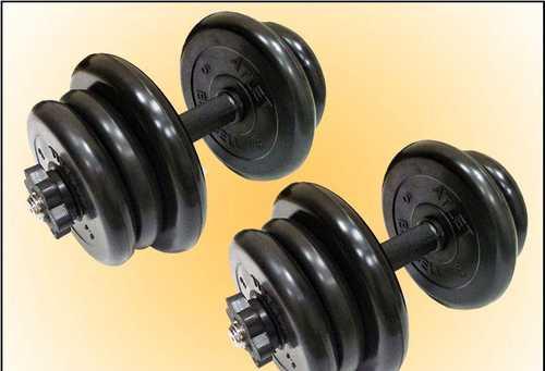 Обрезиненные разборные гантели 22 кг Barbell